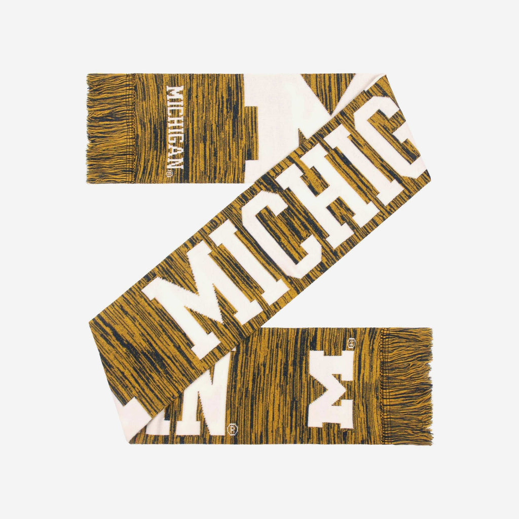 Michigan Wolverines Wordmark Big Logo Colorblend Scarf FOCO
