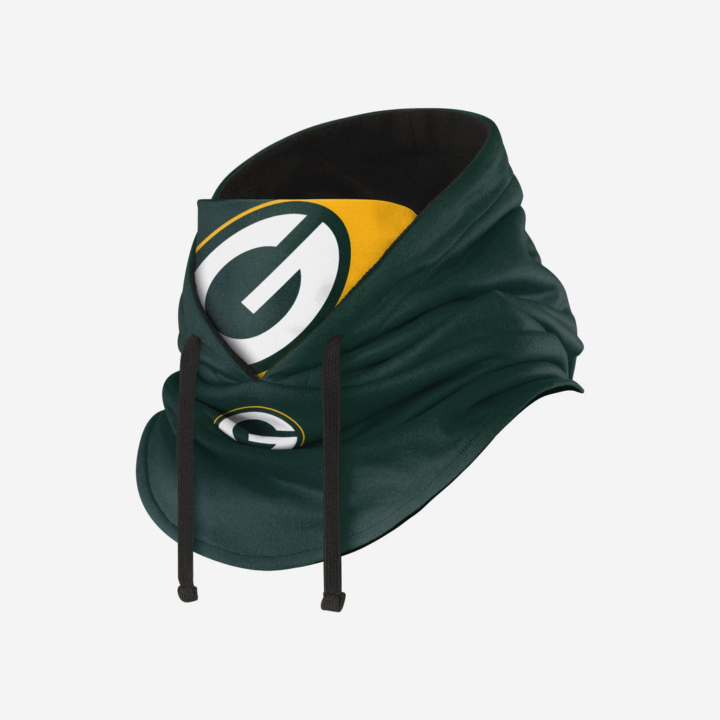 Green Bay Packers Drawstring Hooded Gaiter FOCO