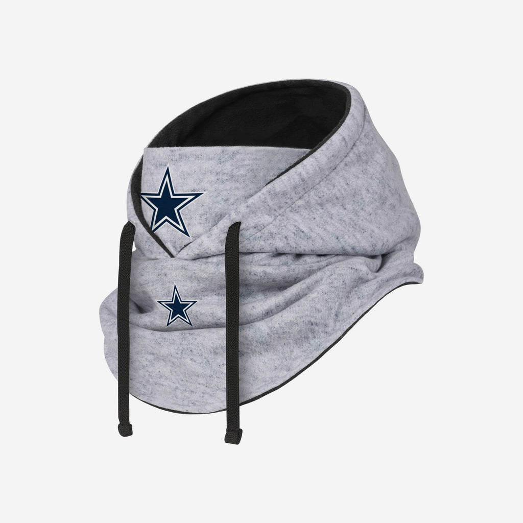 Dallas Cowboys Heather Gray Drawstring Hooded Gaiter Scarf FOCO