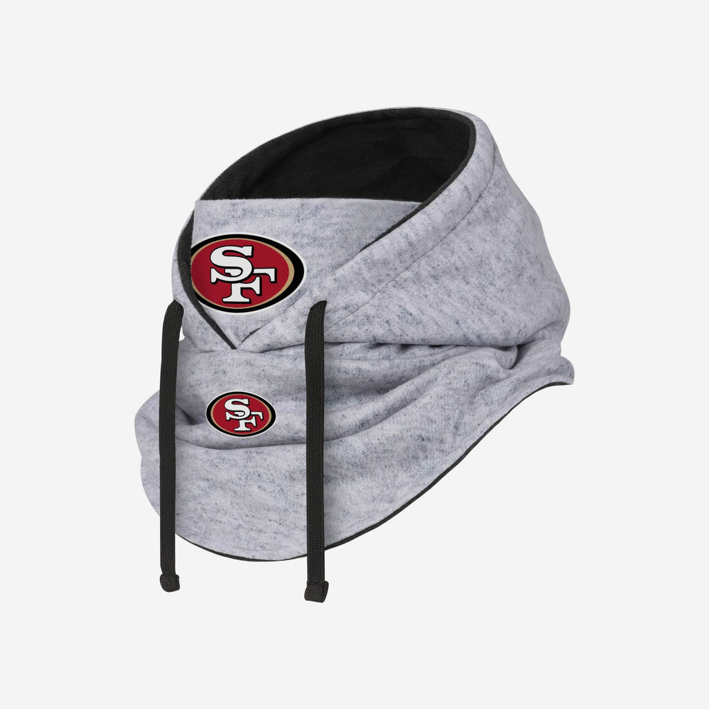 San Francisco 49ers Heather Gray Drawstring Hooded Gaiter Scarf FOCO
