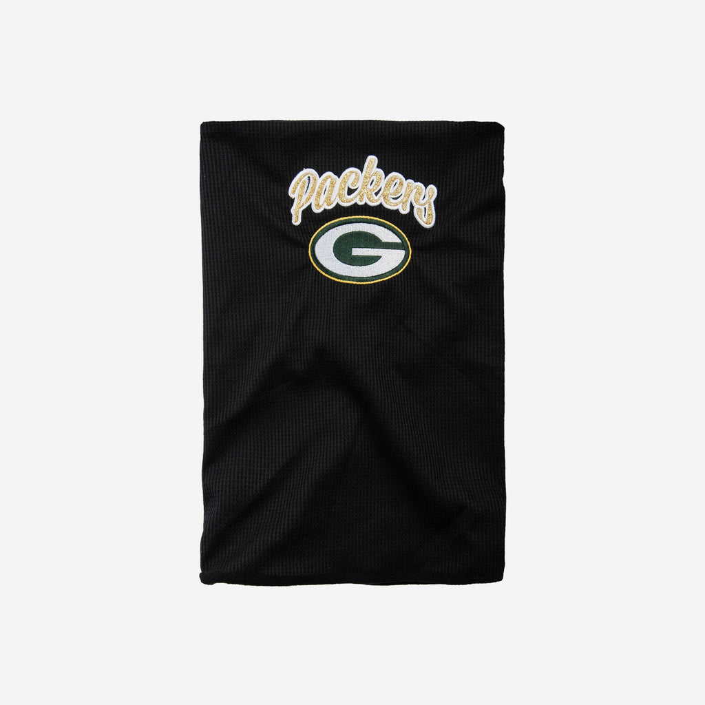 Green Bay Packers Glitter Waffle Gaiter Scarf FOCO