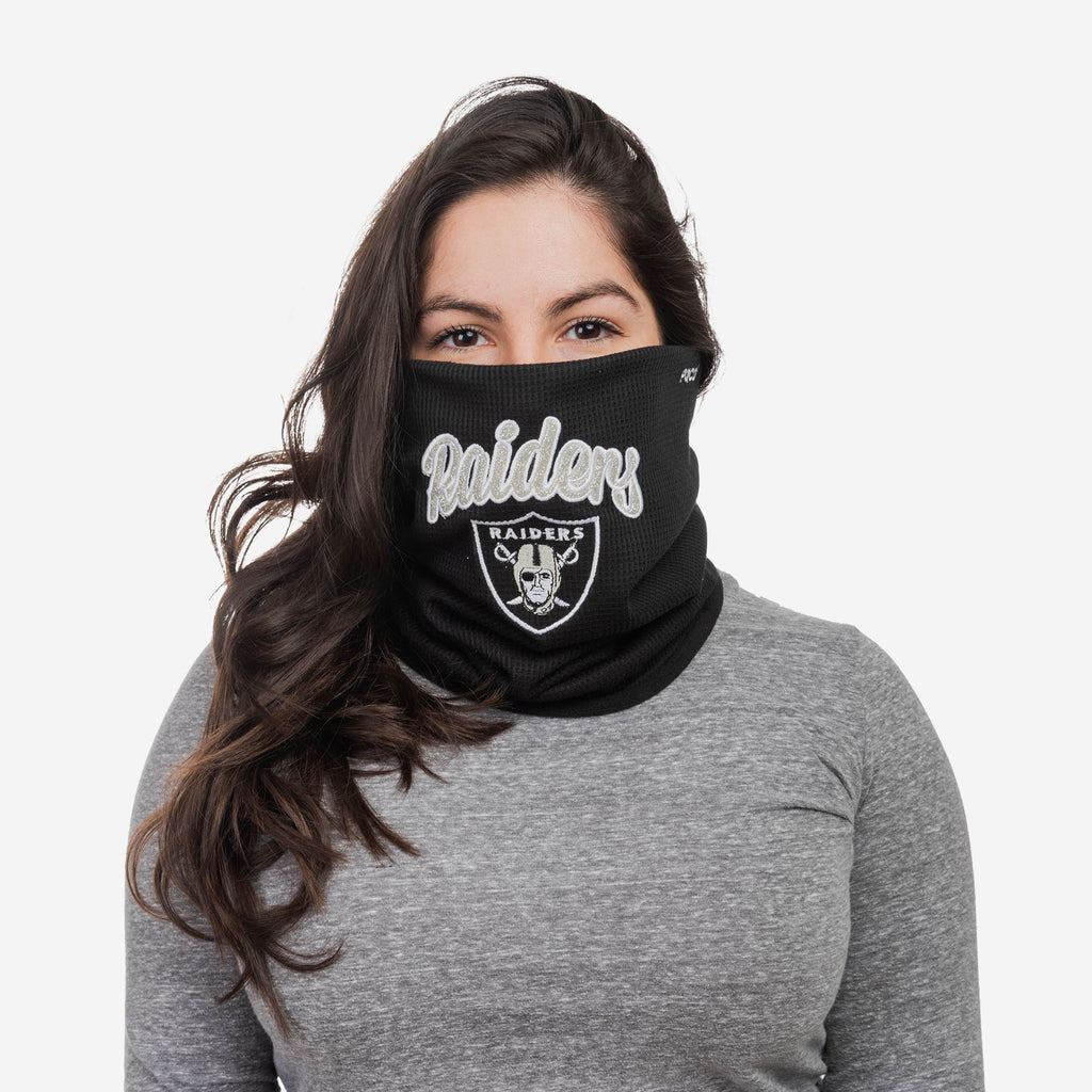 Las Vegas Raiders Glitter Waffle Gaiter Scarf FOCO
