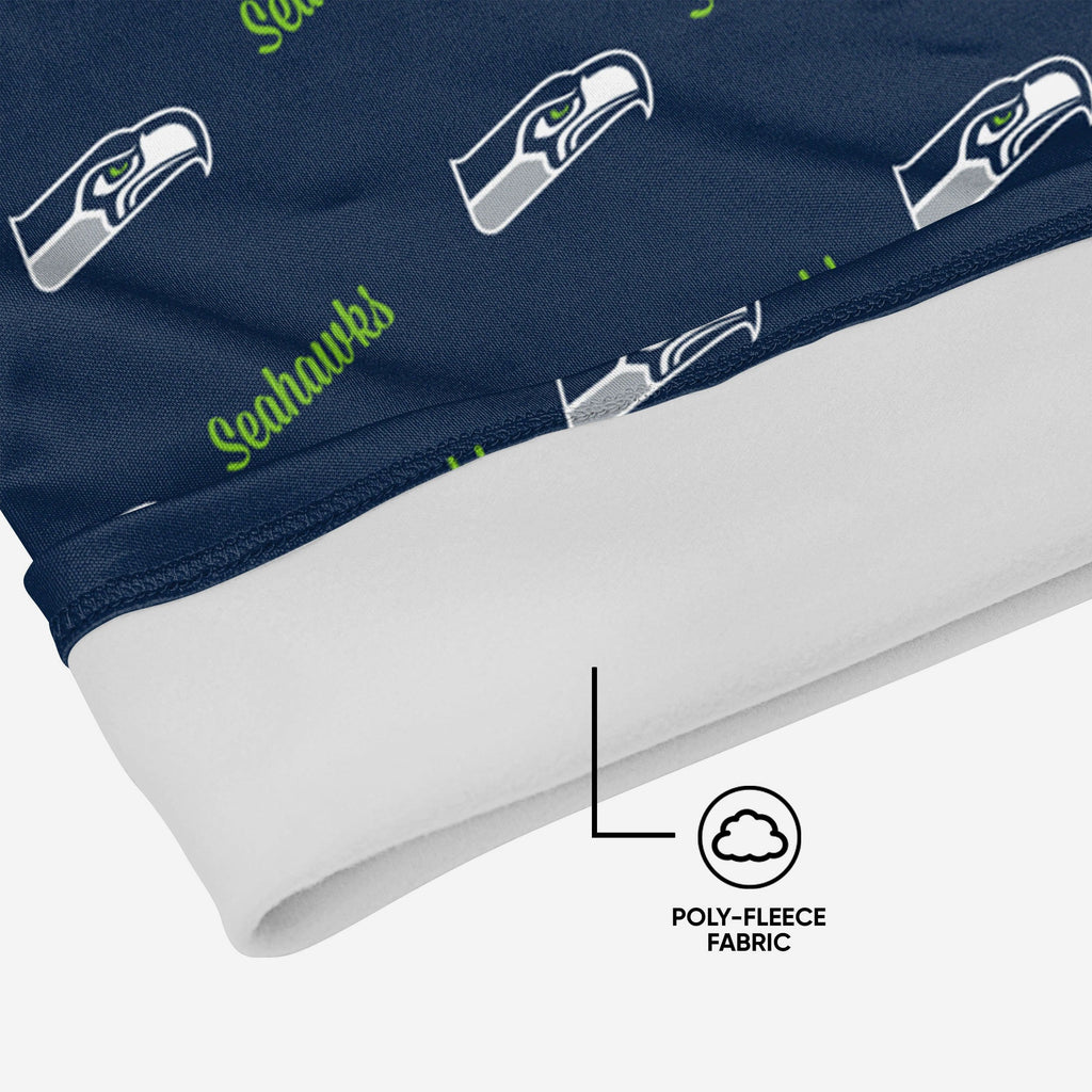 Seattle Seahawks Mini Script Fleece Gaiter Scarf FOCO