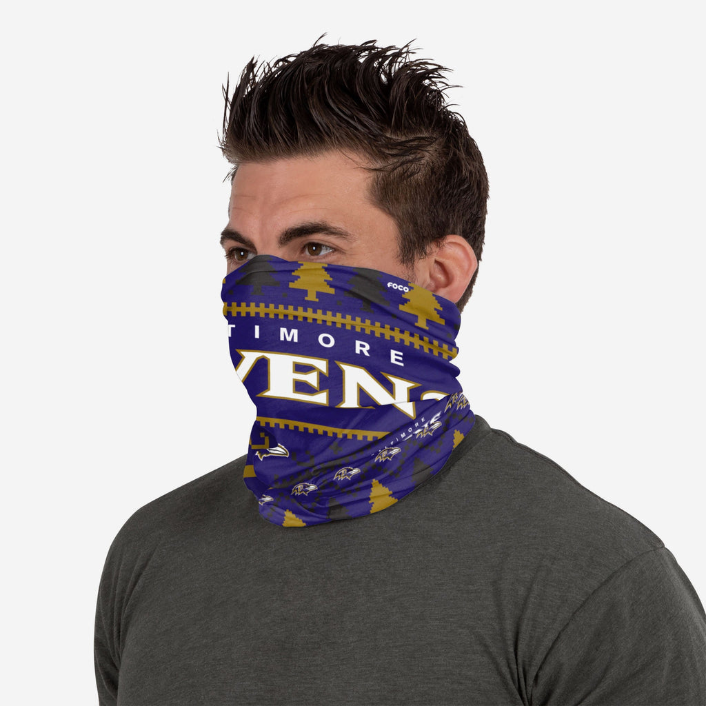 Baltimore Ravens Wordmark Holiday Gaiter Scarf FOCO
