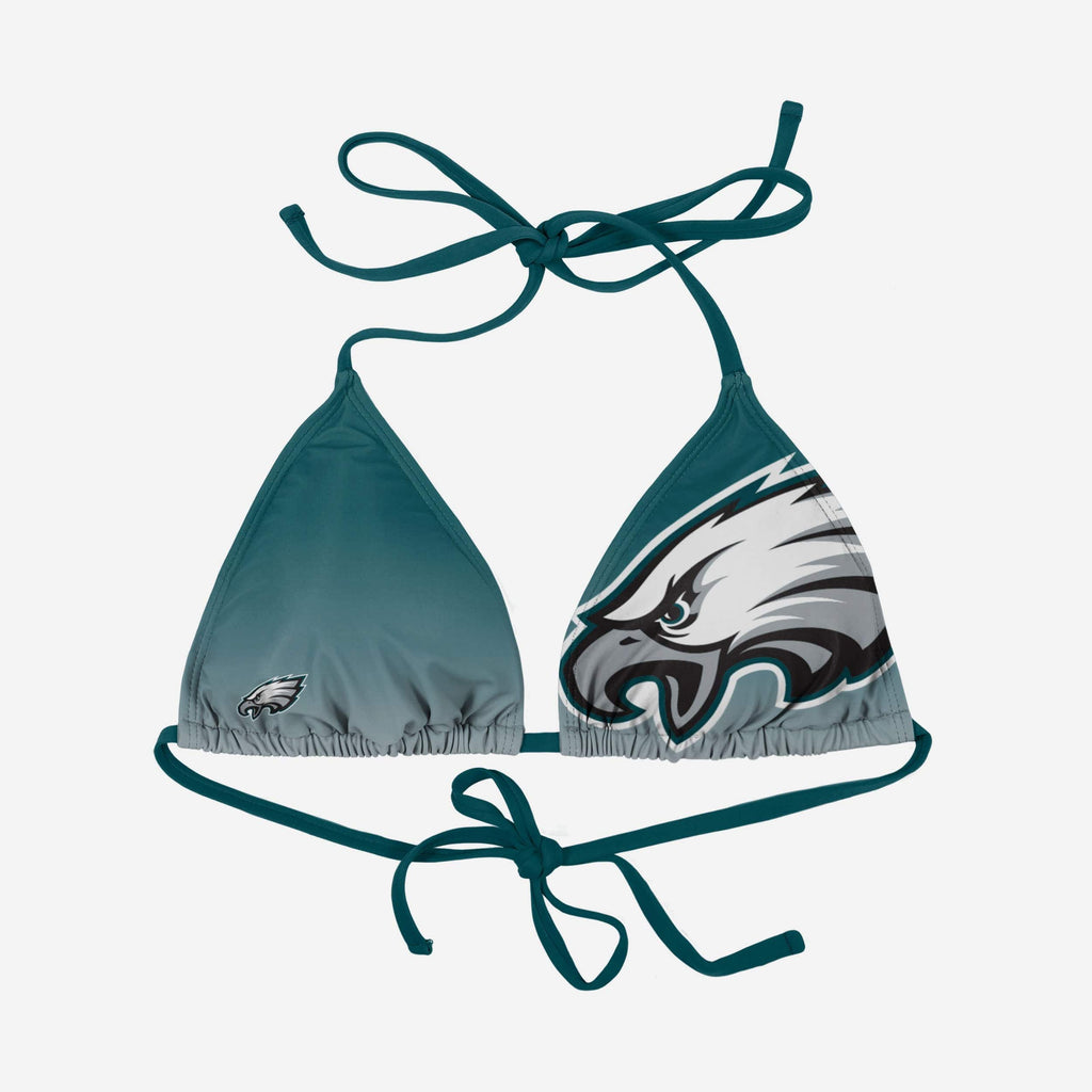 Philadelphia Eagles Womens Gradient Big Logo Bikini Top FOCO