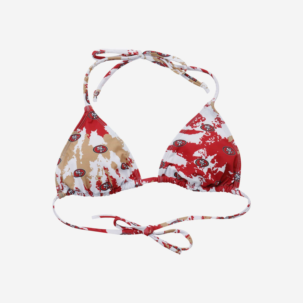 San Francisco 49ers Womens Paint Splash Bikini Top FOCO