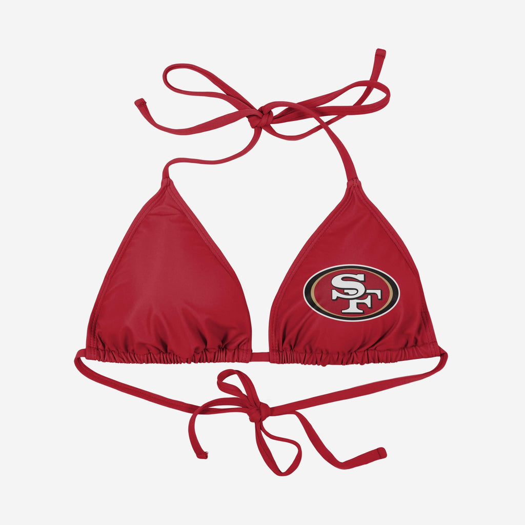 San Francisco 49ers Womens Solid Logo Bikini Top FOCO