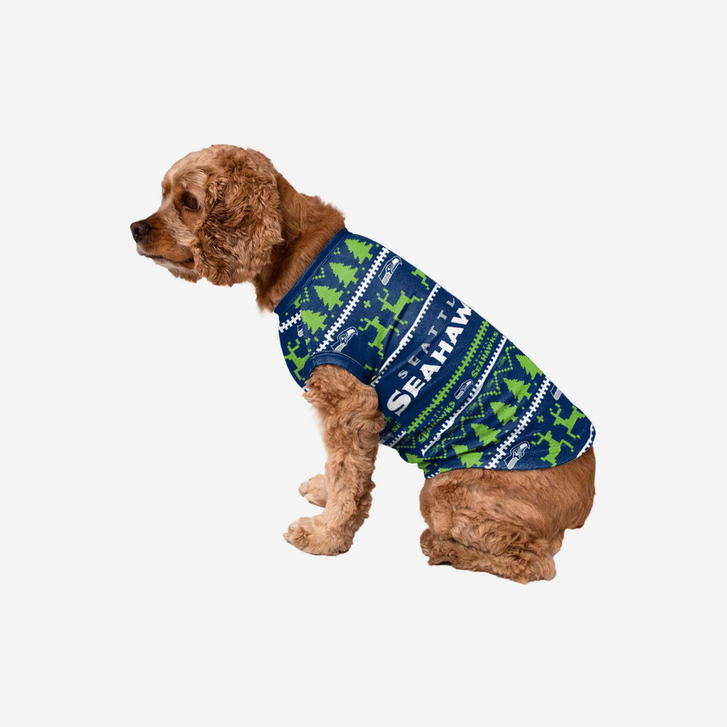 Seattle Seahawks Dog Family Holiday Sweater FOCO
