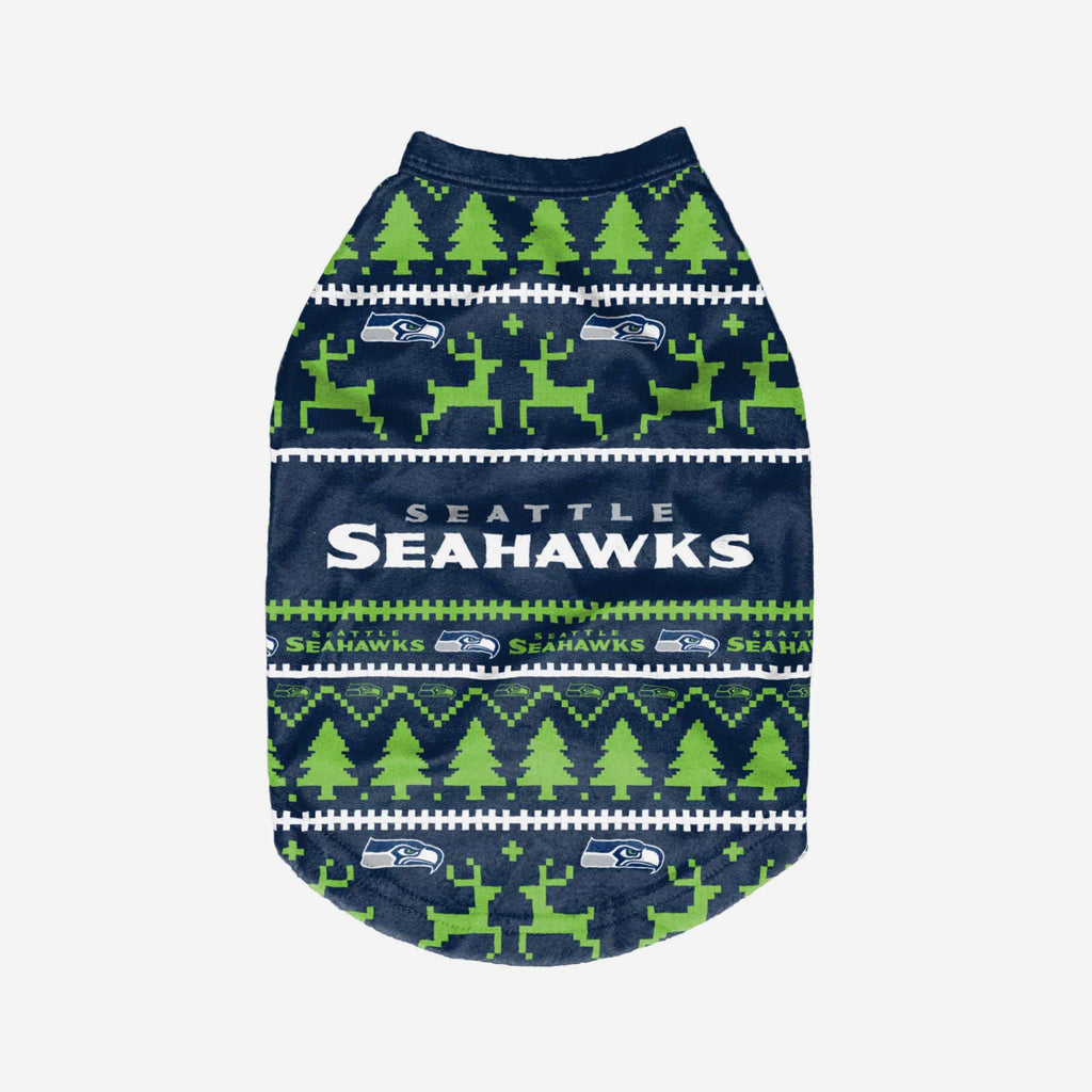Seattle Seahawks Dog Family Holiday Sweater FOCO