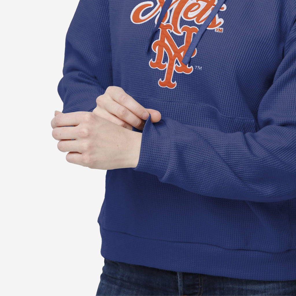 New York Mets Womens Waffle Lounge Sweater FOCO