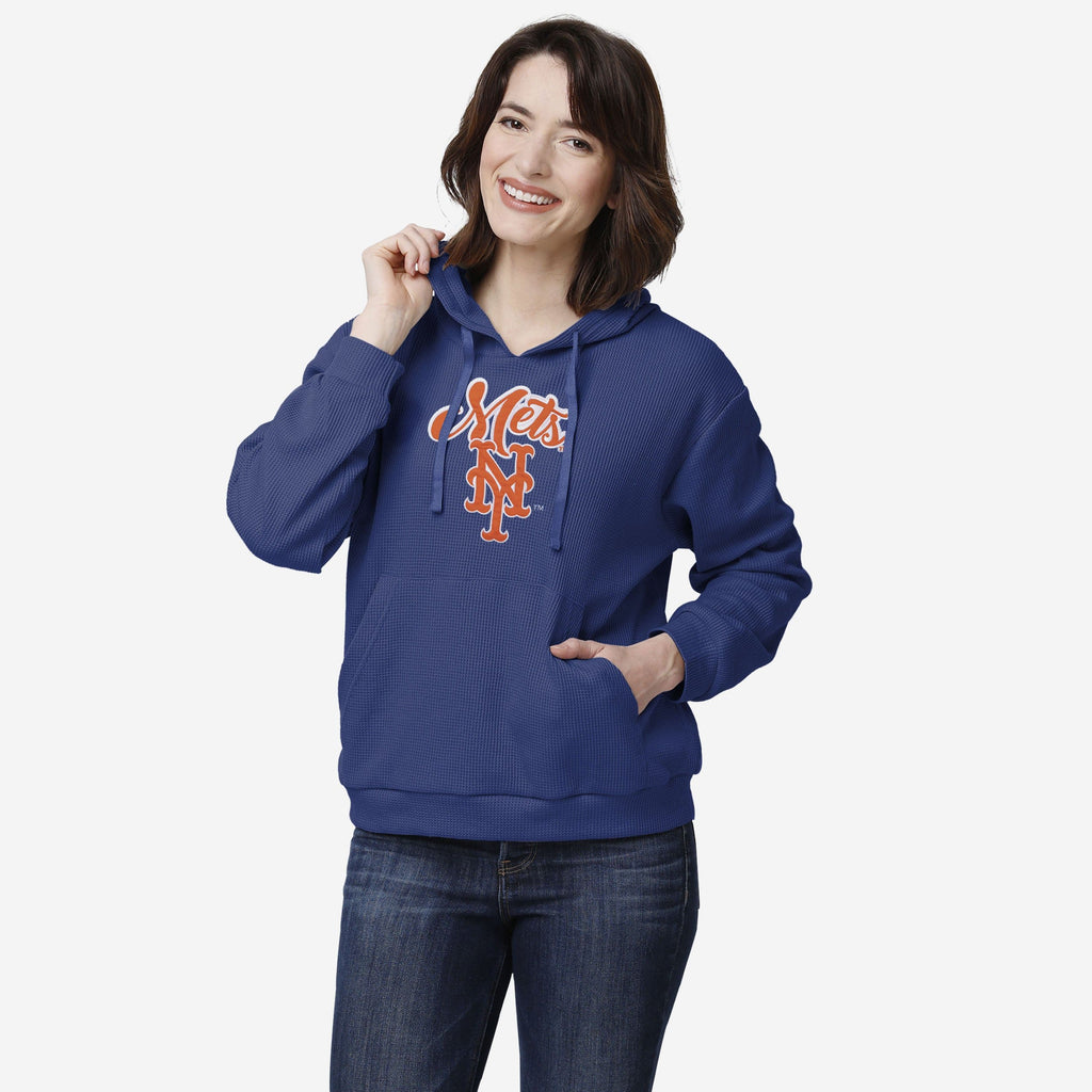 New York Mets Womens Waffle Lounge Sweater FOCO