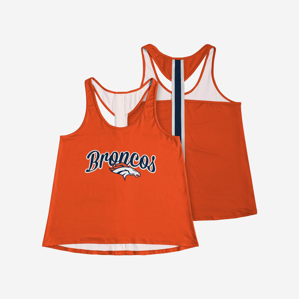 Denver Broncos Womens Wordmark Team Stripe Sleeveless Top FOCO