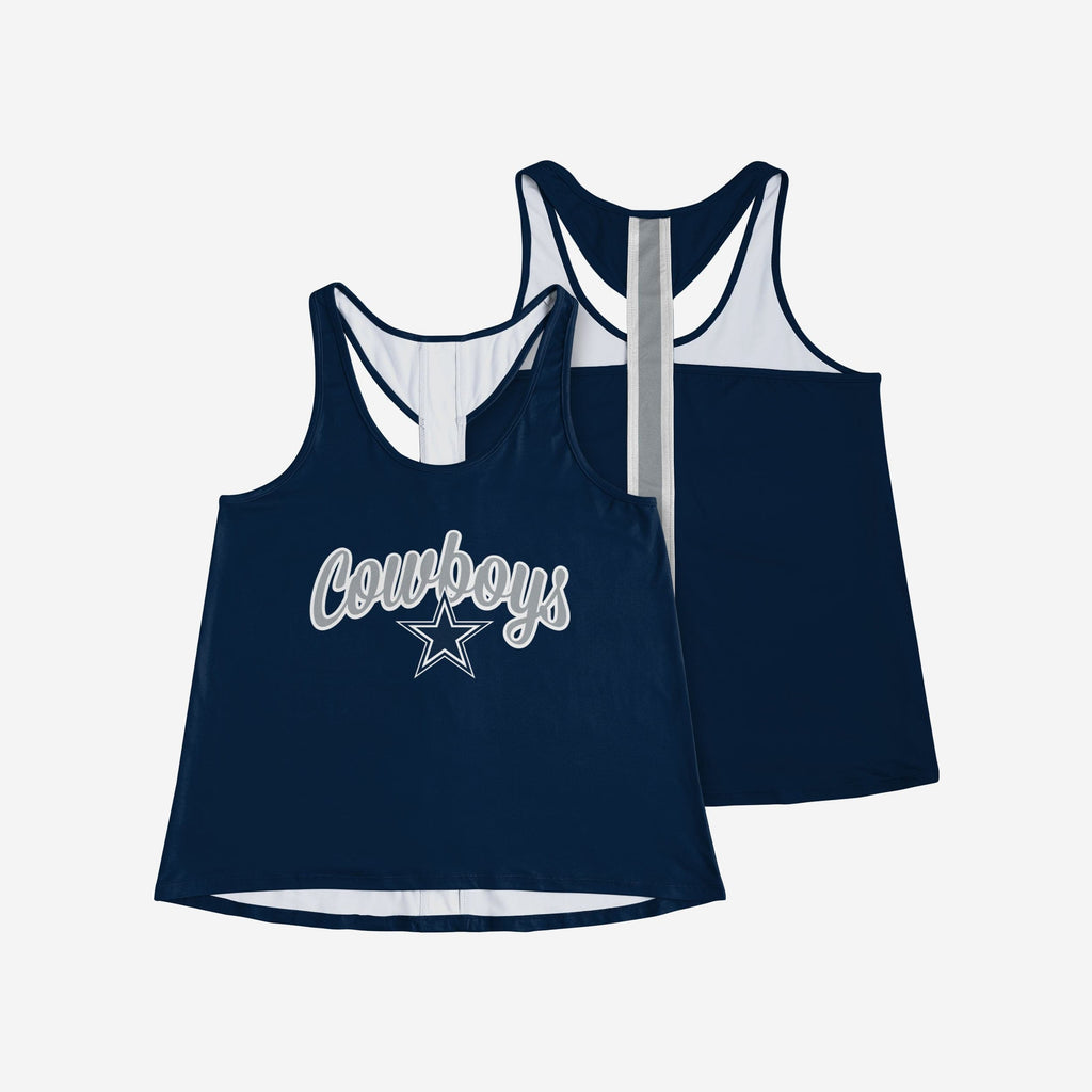 Dallas Cowboys Womens Wordmark Team Stripe Sleeveless Top FOCO