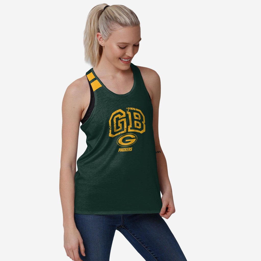 Green Bay Packers Womens Team Twist Sleeveless Top FOCO