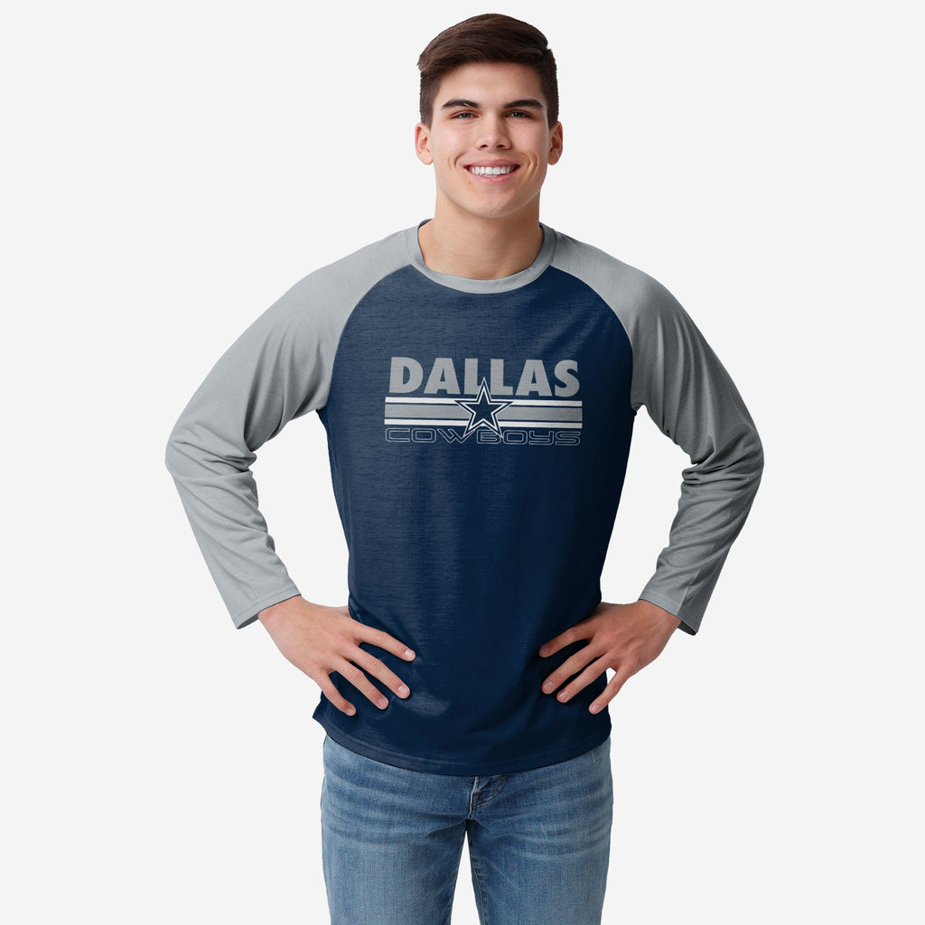 Dallas Cowboys Colorblock Wordmark Raglan T-Shirt FOCO