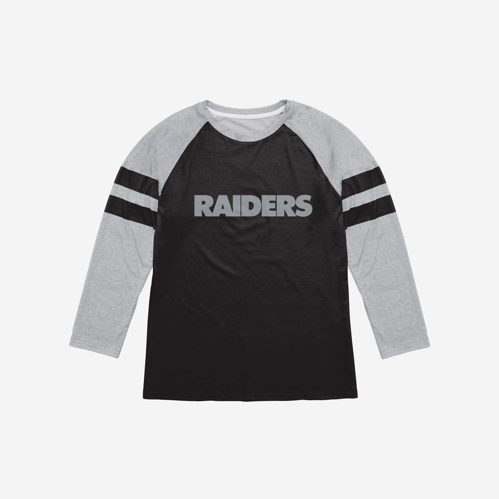 Las Vegas Raiders Team Stripe Wordmark Raglan T-Shirt FOCO
