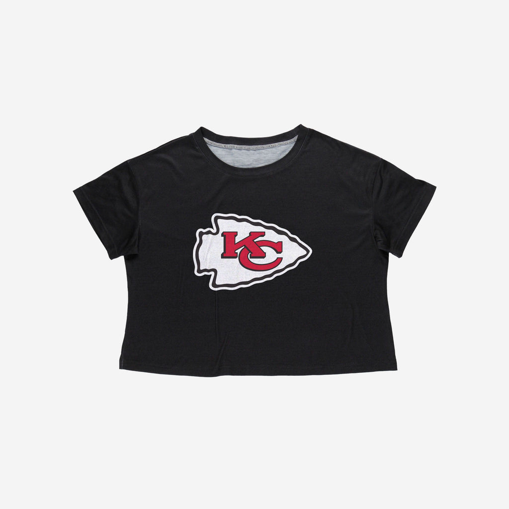 Kansas City Chiefs Womens Black Big Logo Crop Top FOCO