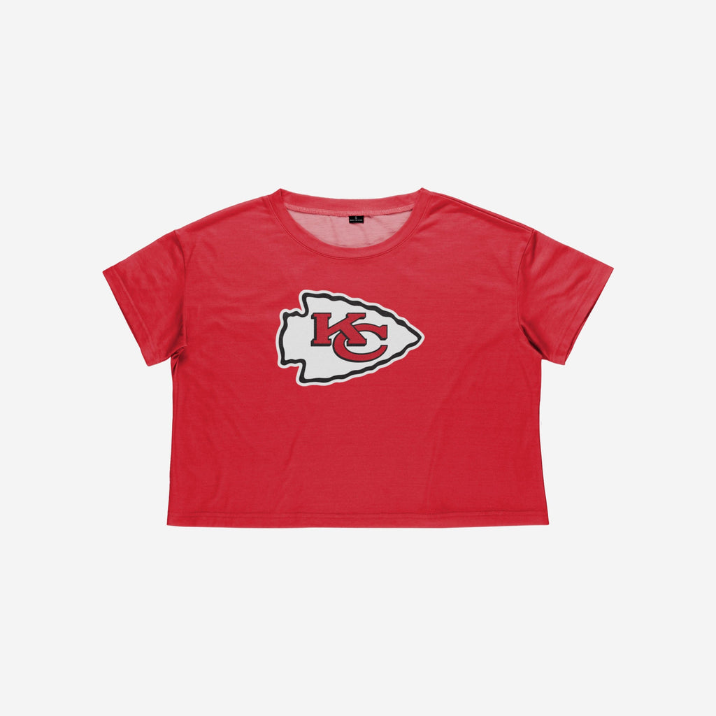 Kansas City Chiefs Womens Solid Big Logo Crop Top FOCO