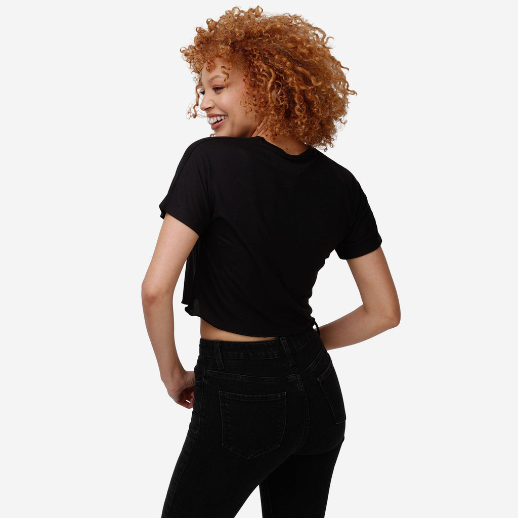 Chicago Bears Womens Petite Distressed Wordmark Crop Top FOCO