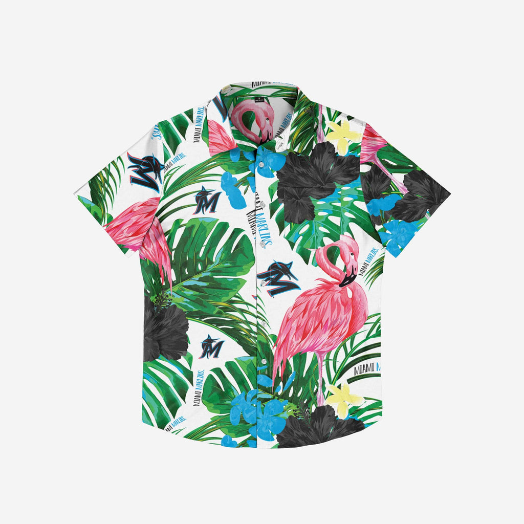 Miami Marlins Flamingo Button Up Shirt FOCO