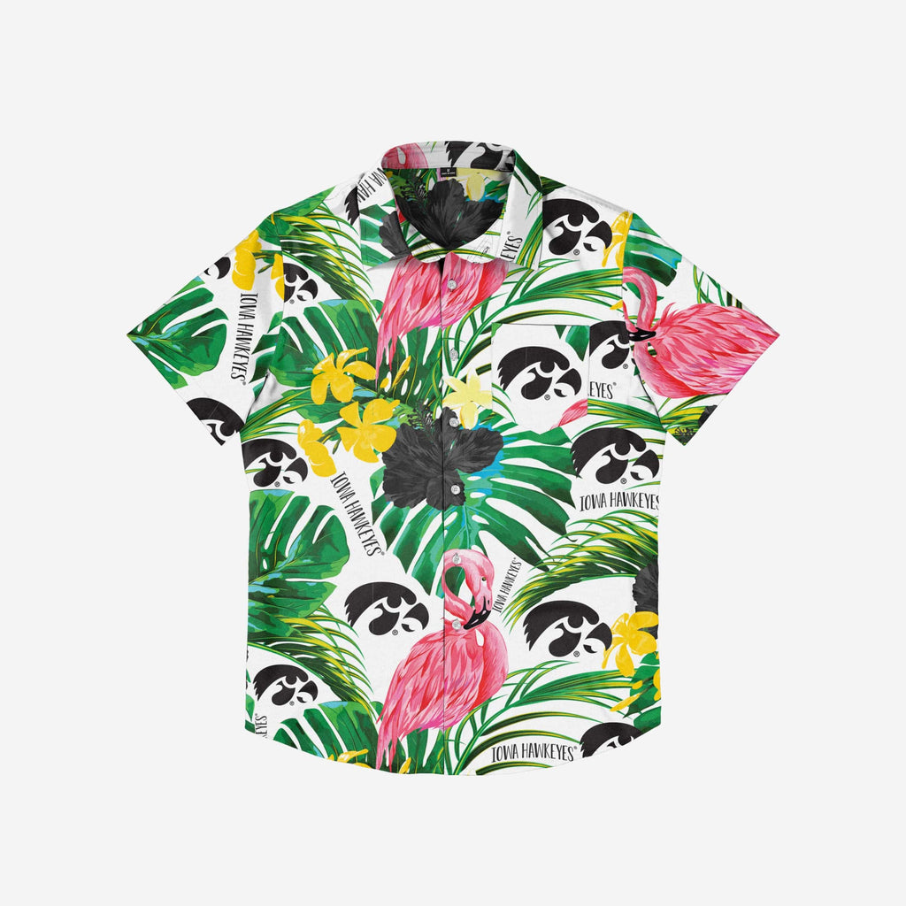 Iowa Hawkeyes Flamingo Button Up Shirt FOCO
