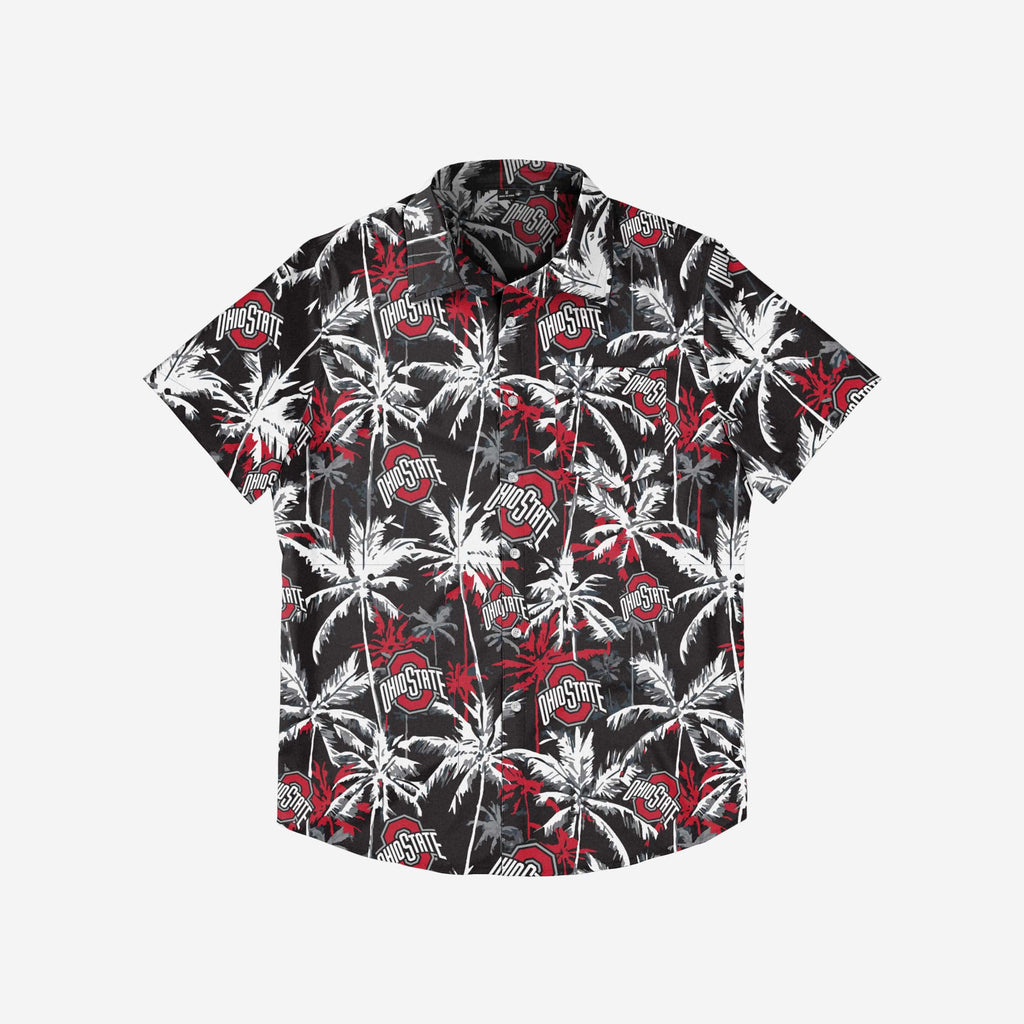 Ohio State Buckeyes Black Floral Button Up Shirt FOCO