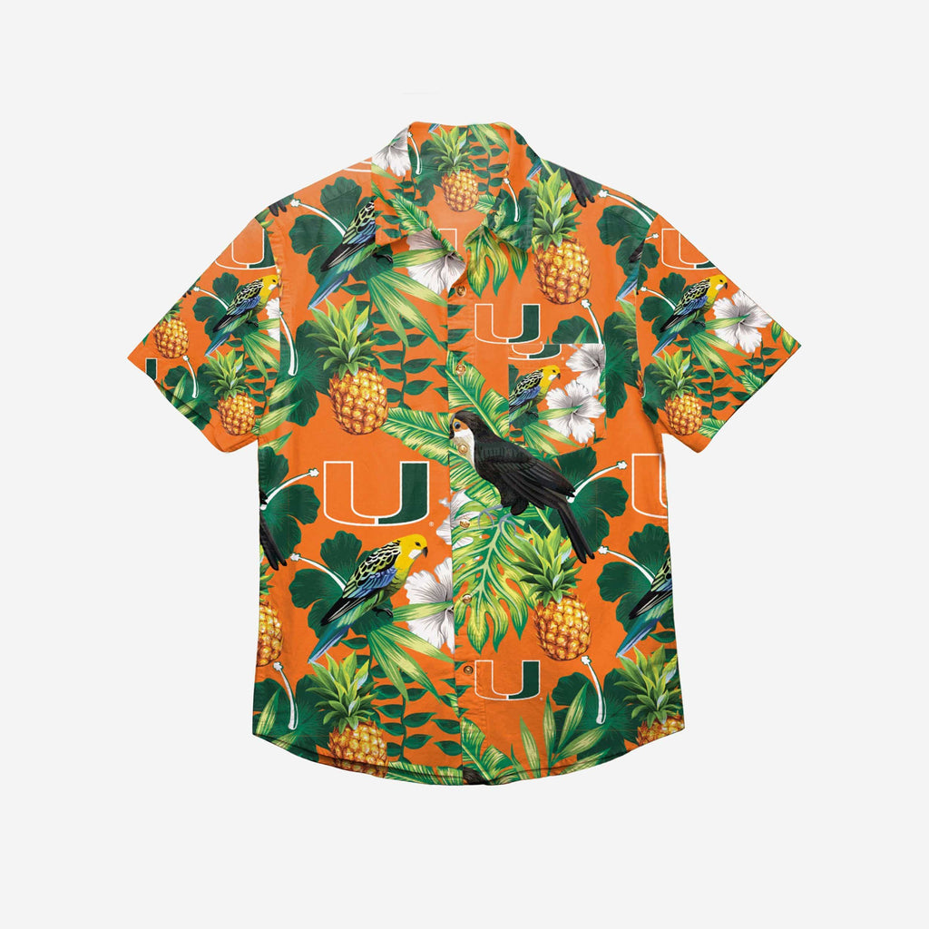 Miami Hurricanes Floral Button Up Shirt FOCO
