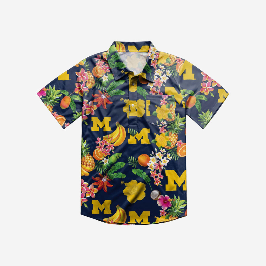 Michigan Wolverines Fruit Flair Short Sleeve Polo Shirt FOCO