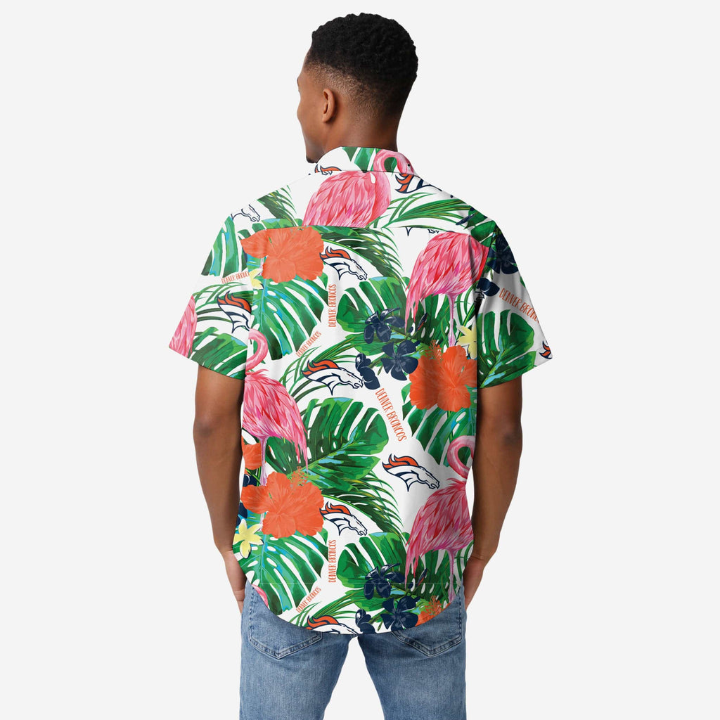 Denver Broncos Flamingo Button Up Shirt FOCO
