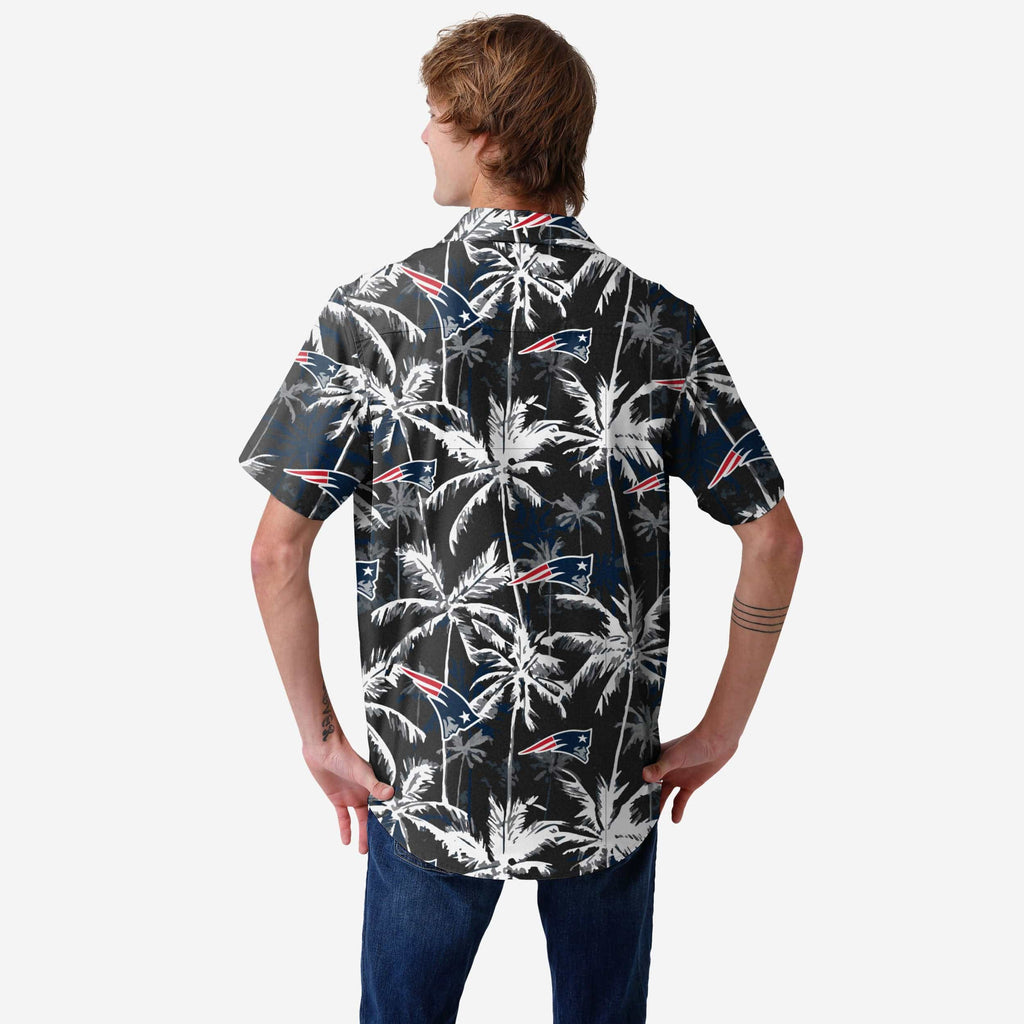 New England Patriots Black Floral Button Up Shirt FOCO