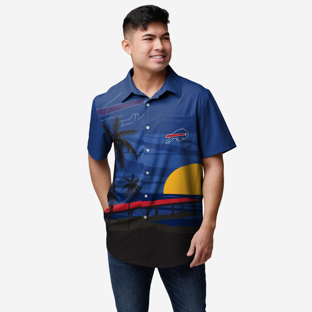 Buffalo Bills Tropical Sunset Button Up Shirt FOCO