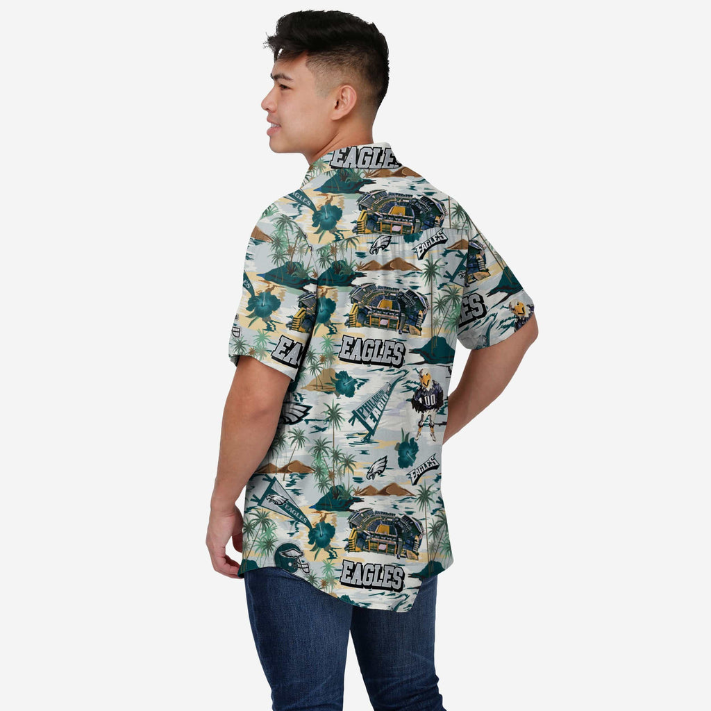 Philadelphia Eagles Thematic Stadium Print Button Up Shirt FOCO