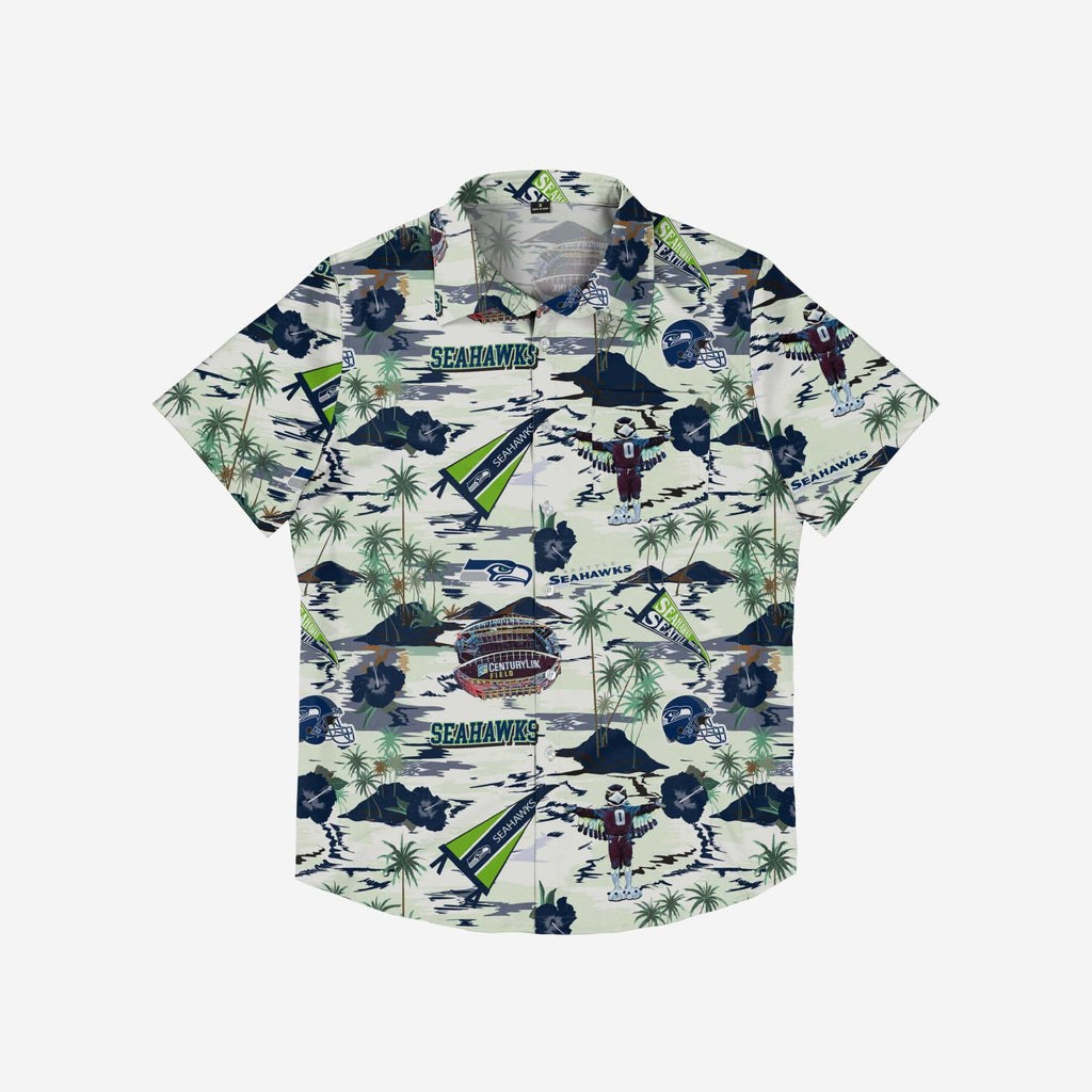 Seattle Seahawks Thematic Stadium Print Button Up Shirt FOCO