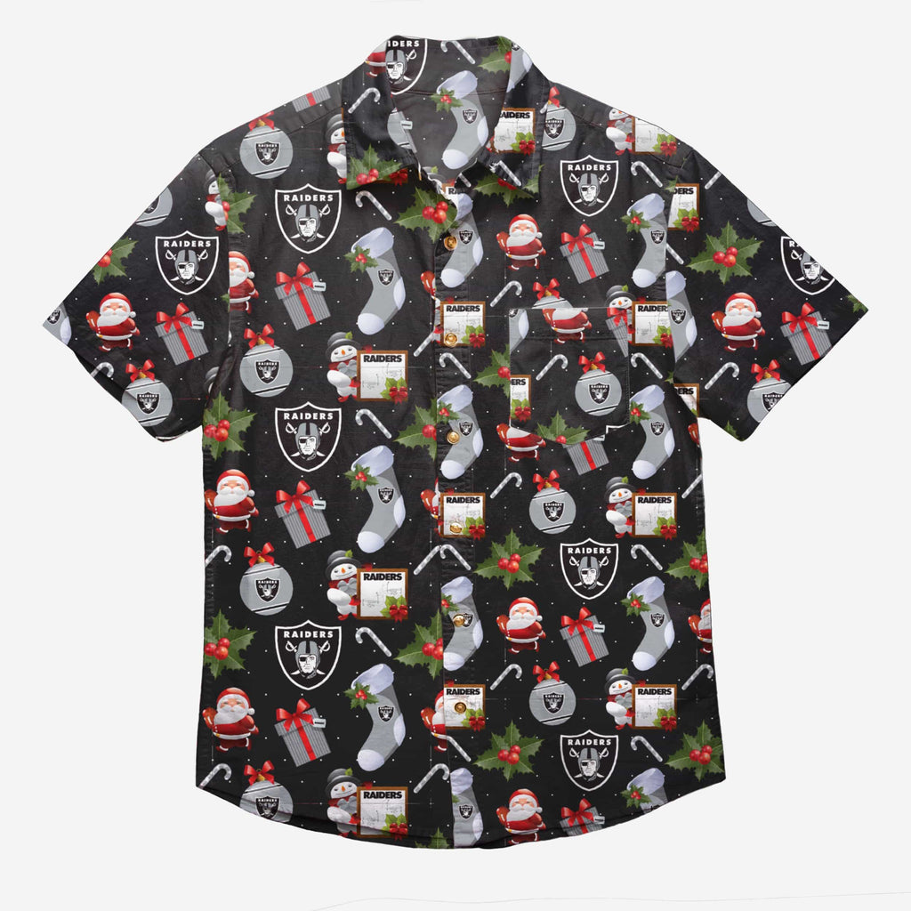 Las Vegas Raiders Christmas Explosion Button Up Shirt FOCO