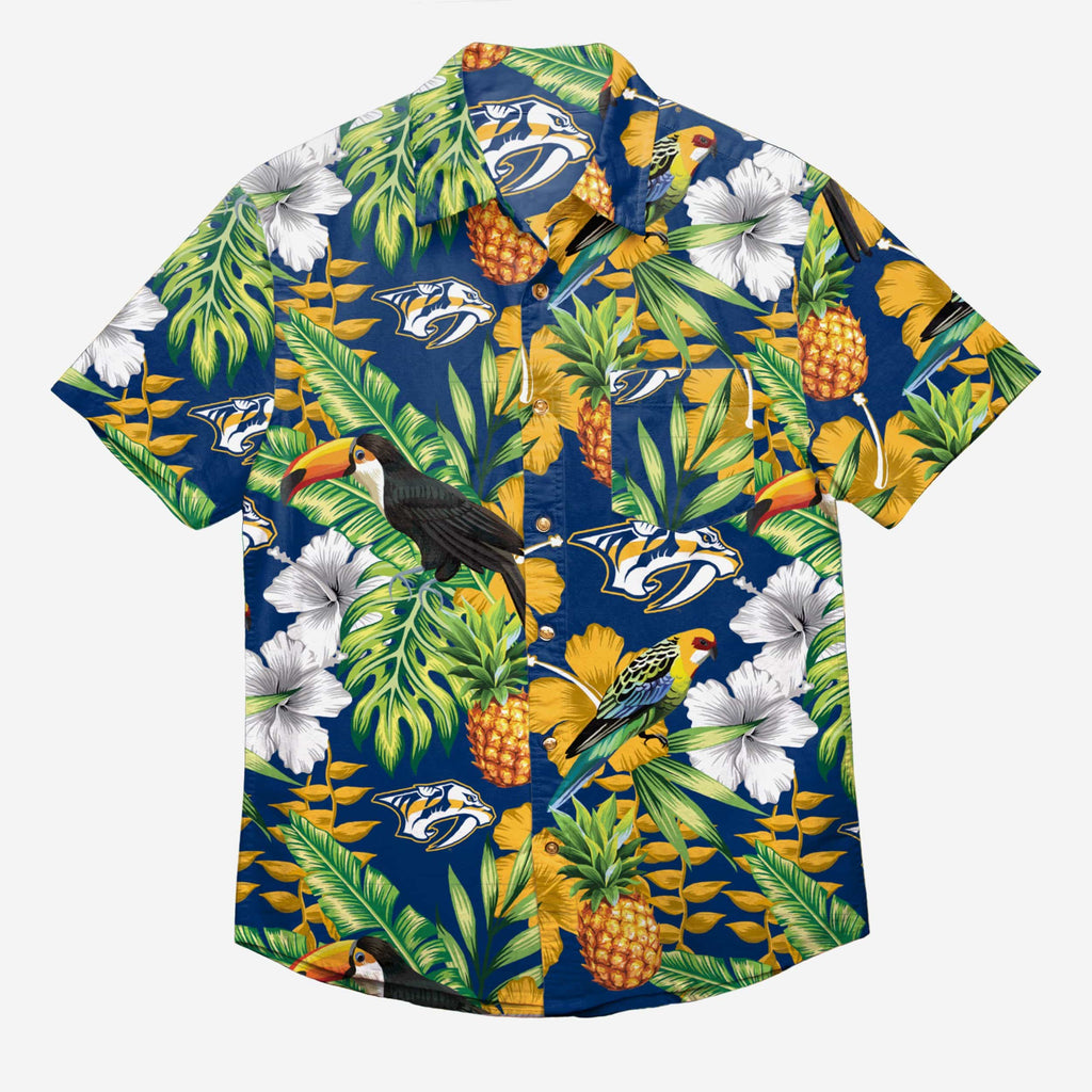 Nashville Predators Floral Button Up Shirt FOCO