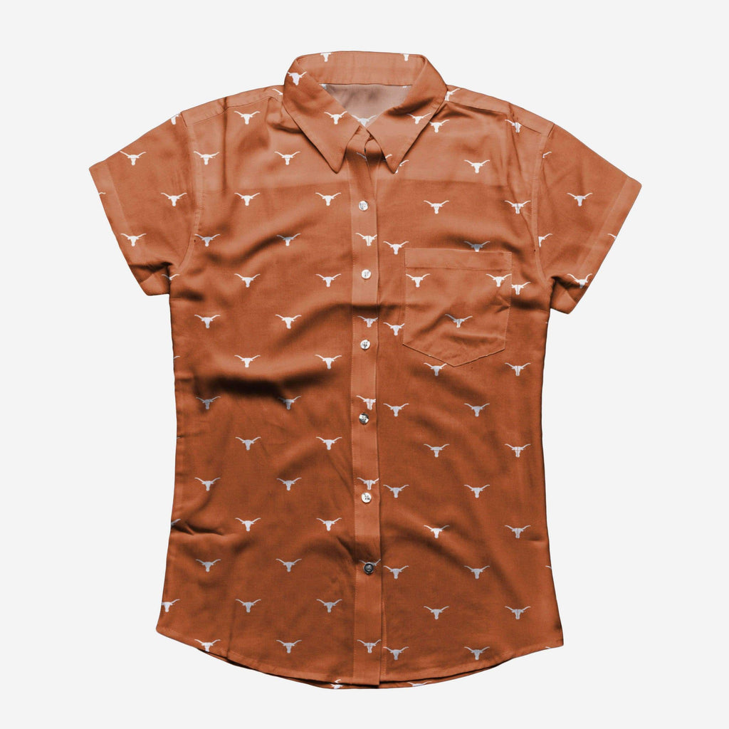 Texas Longhorns Logo Blast Womens Button Up Shirt FOCO