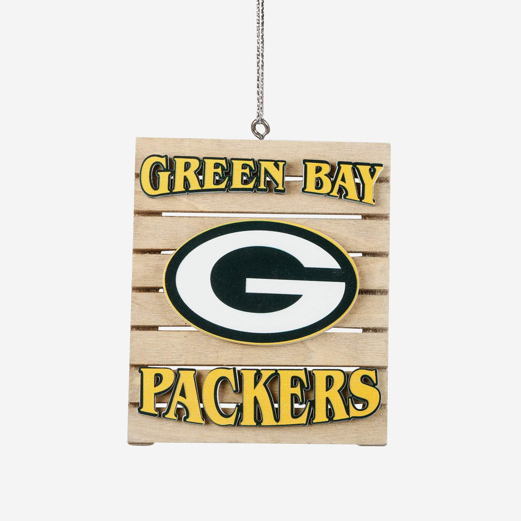Green Bay Packers Wood Pallet Sign Ornament FOCO
