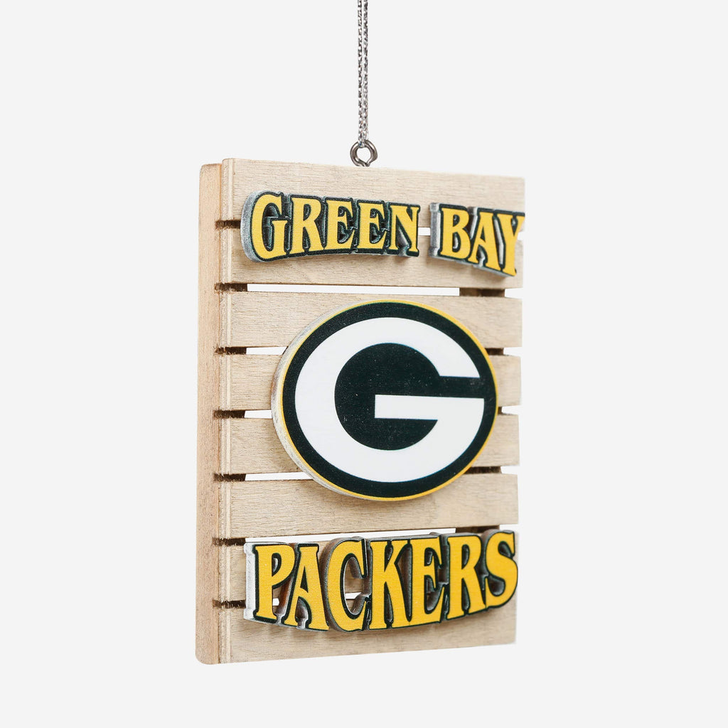 Green Bay Packers Wood Pallet Sign Ornament FOCO