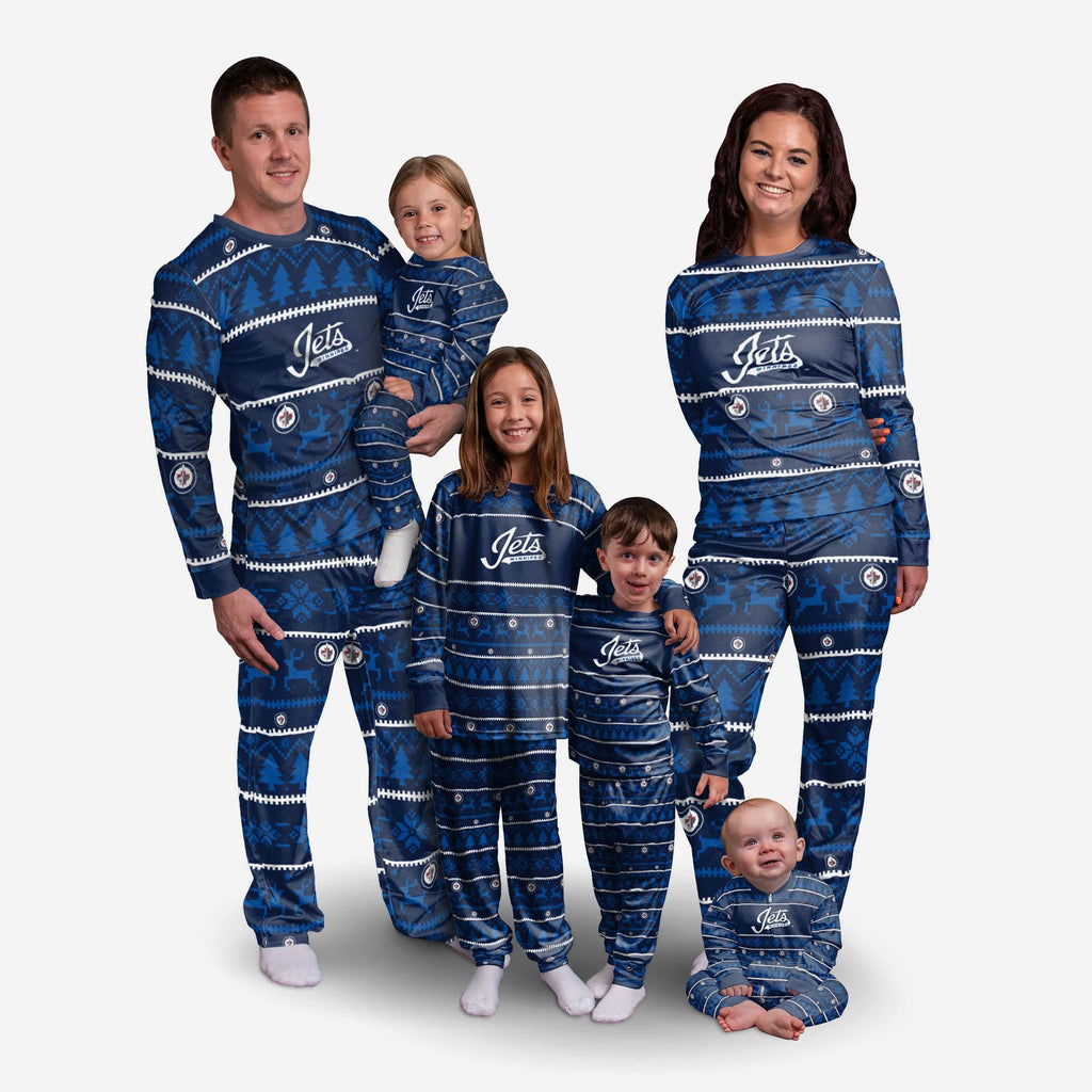 Winnipeg Jets Womens Family Holiday Pajamas FOCO